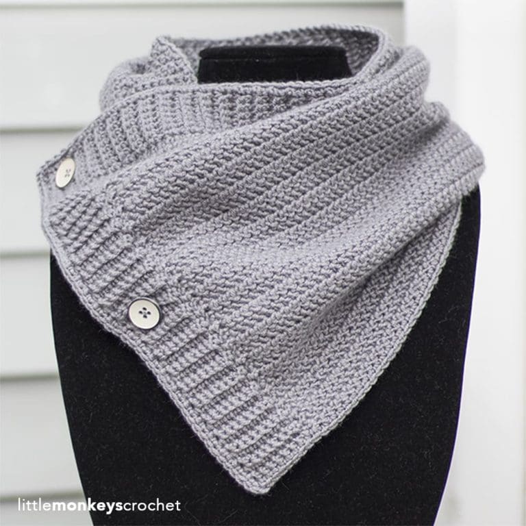 Herringbone Buttoned Cowl | Yarn + Chai Blog