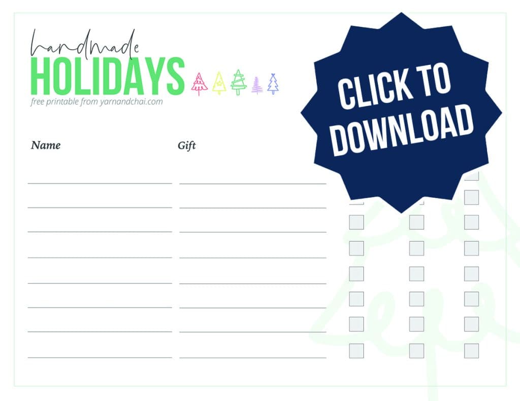 Handmade Holidays: Free Printable Checklist | Yarn + Chai Blog